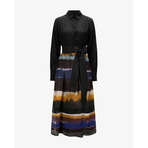 Sara Roka | Dresses | New Sara Roka Organza Midi Dress In Water Color ...